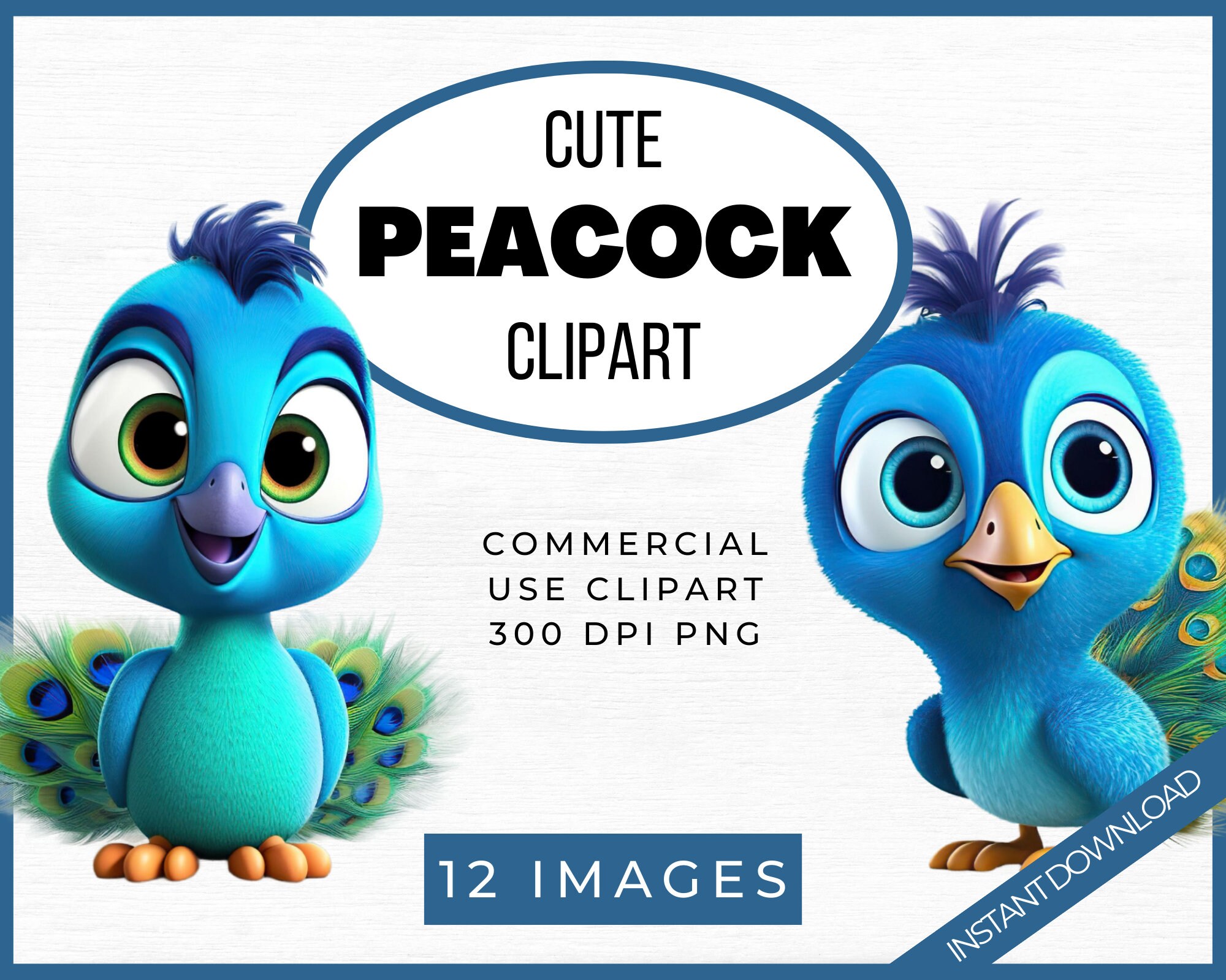 Cute Peacock Clipart