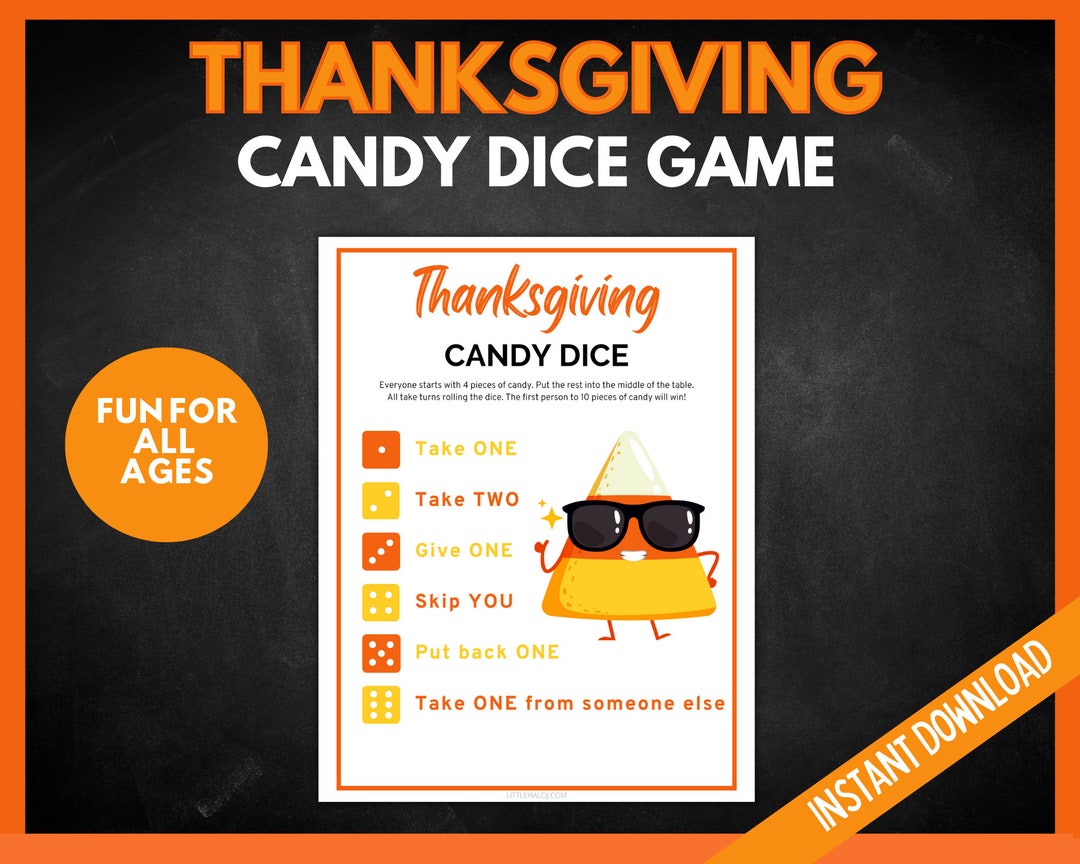 Thanksgiving Candy Dice Game, Thanksgiving Printable Games ...