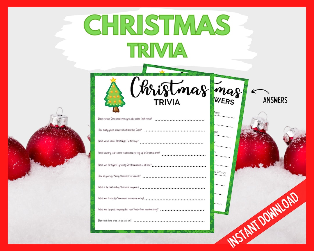 Christmas Trivia Game, Christmas Party Printable Game, Fun Family ...