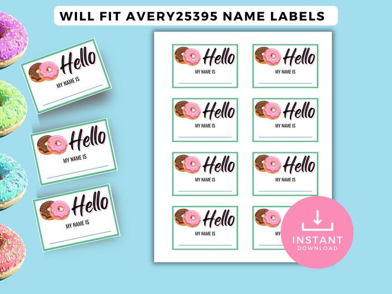 What's Your Donut Name, Donut Birthday Party Printable Game, Kids Party ...