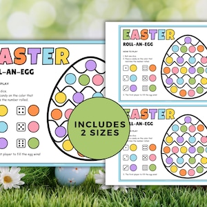 Easter Egg Roll and Cover Game, Easter Kids Games Printable , Easter ...