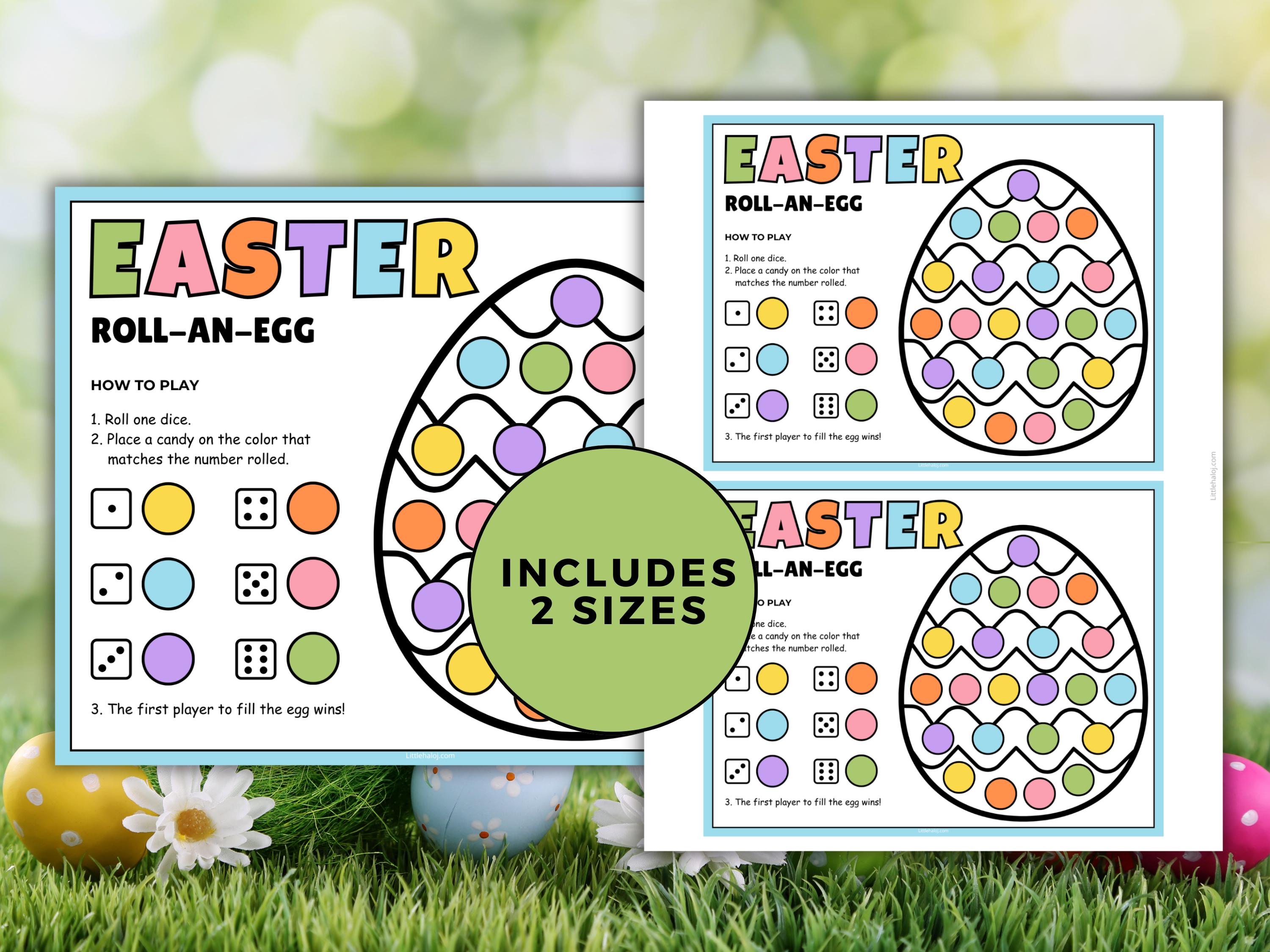 Easter Egg Roll and Cover Game, Easter Kids Games Printable , Easter ...