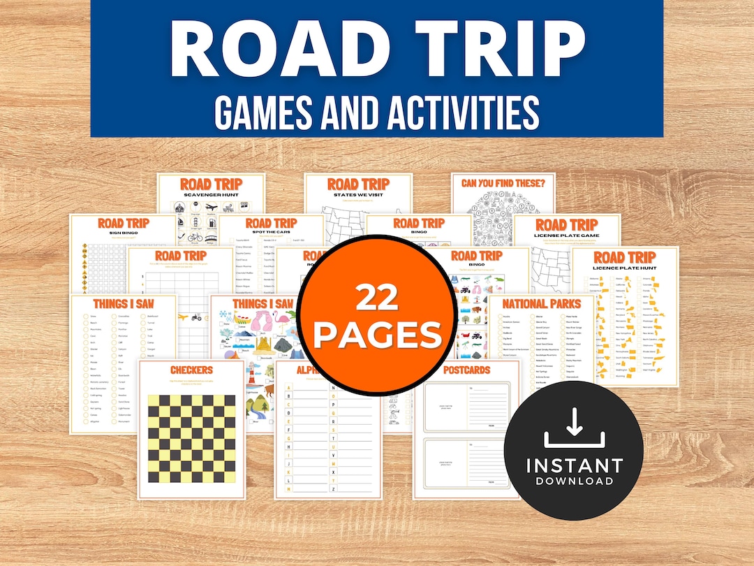 Kids Road Trip Games and Activities, Printable Vacation Scavenger Hunt ...