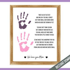 Mom Handprint Poem, Mother's Day Gift, Handprint Art for Mommy, Mommy ...