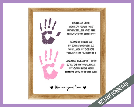 Poema De Corazón Con Huella De Mano