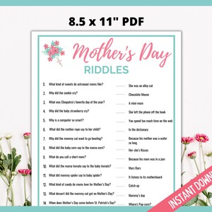 Mother's Day Riddles, Mother's Day Activity, Riddle Me This Printable ...