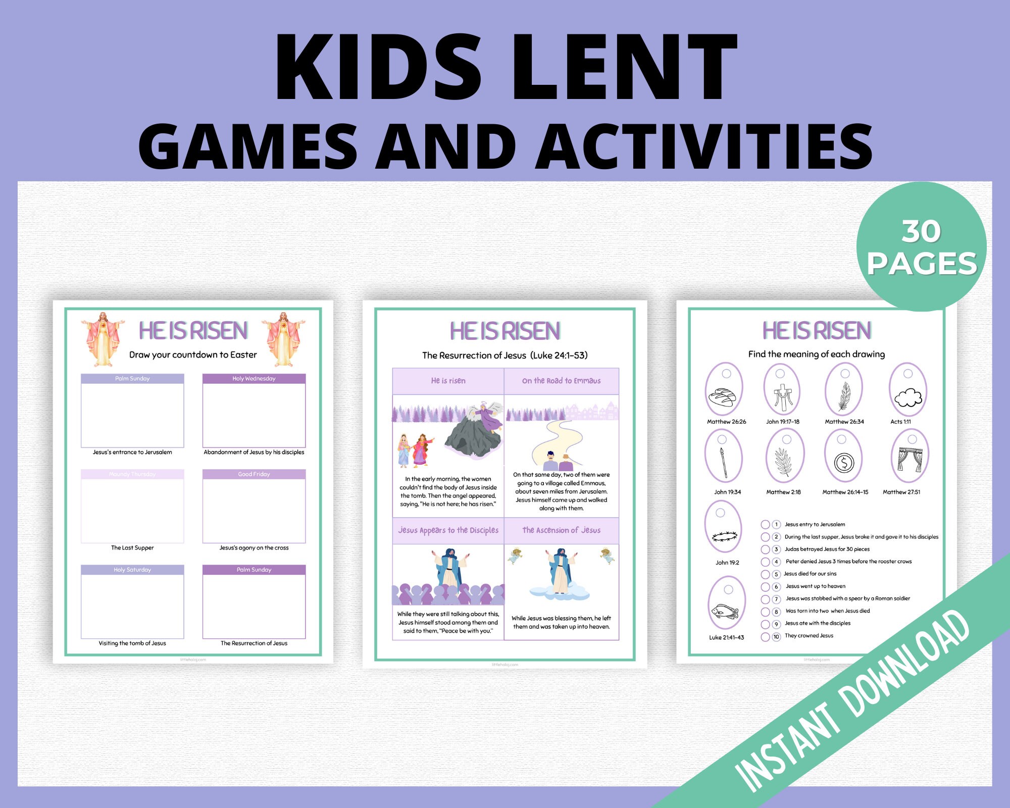 Kids Lent Games and Activities Bundle, Lenten Games Bundle, Lent ...