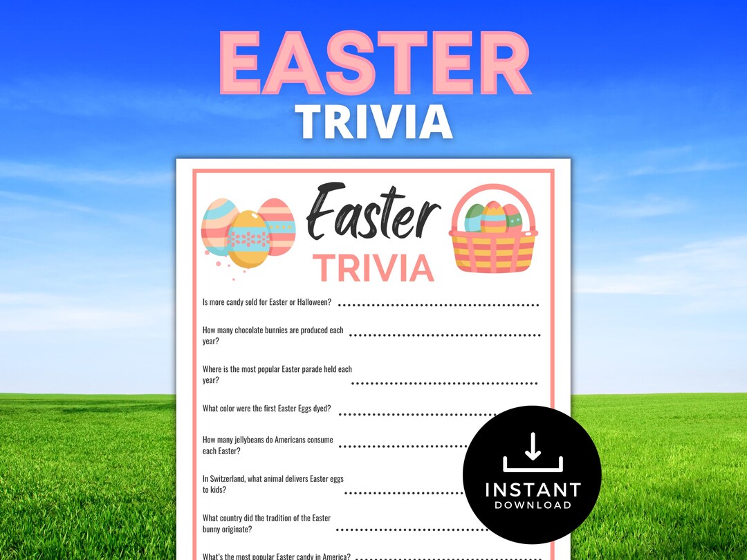 Easter Trivia, Printable Easter Games, Holiday Activities, Family Fun ...