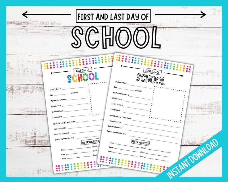 First Day School Interview Last Day of School Printables - Etsy