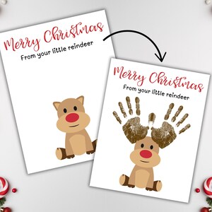 Christmas Handprint Footprint DIY Art, Holiday Printable Handprint ...