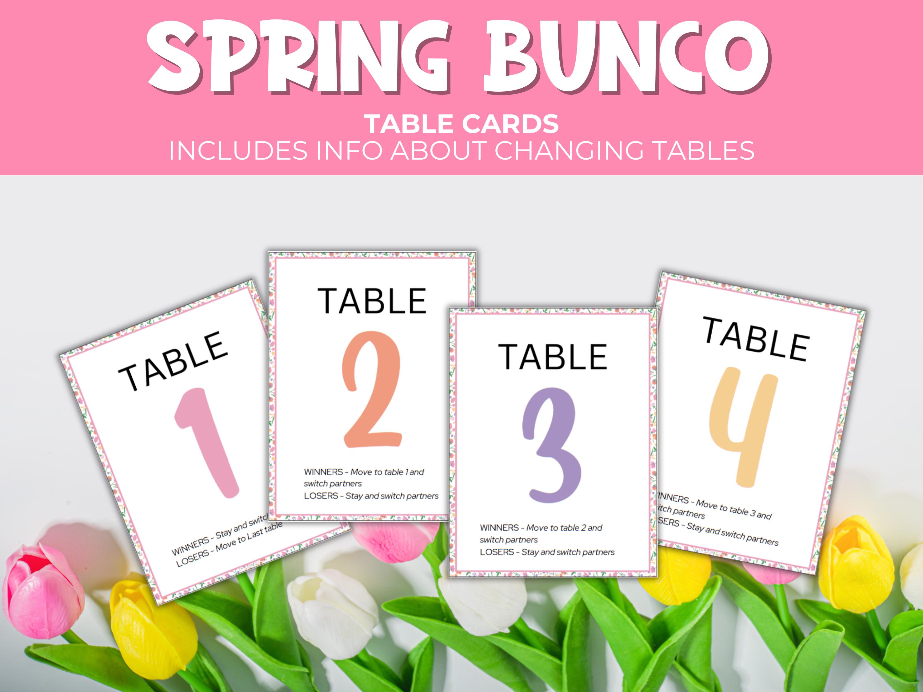 Spring Bunco Printable Party Pack and Scorecards, Bunco Game Rules ...