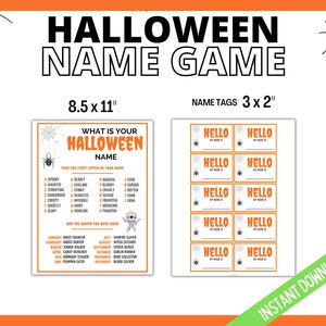 Whats Your Halloween Name, Halloween Printable Games, Spooky Fun ...