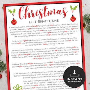 Christmas Left Right Game, Christmas Pass the Prize, Christmas Party ...