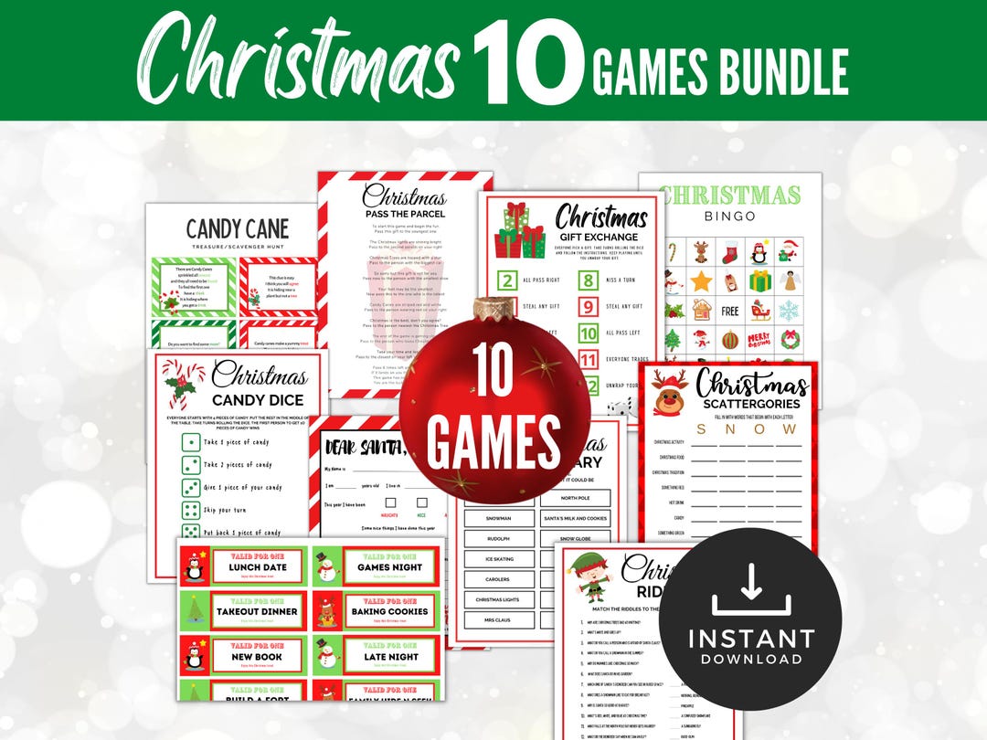 Christmas Games Bundle, Xmas Party Games Bundle Printables, Christmas ...