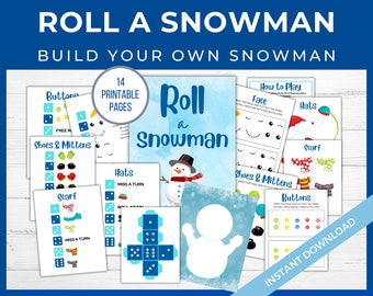 Printable Roll a Snowman Game - Etsy