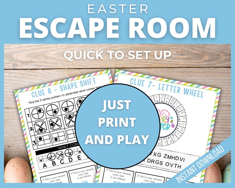 Easter Escape Room, Printable Treasure Hunt, Kids Easter Puzzles ...