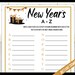New Year's Eve A-Z Party Game, New Year's Eve Printable Game, Party ...