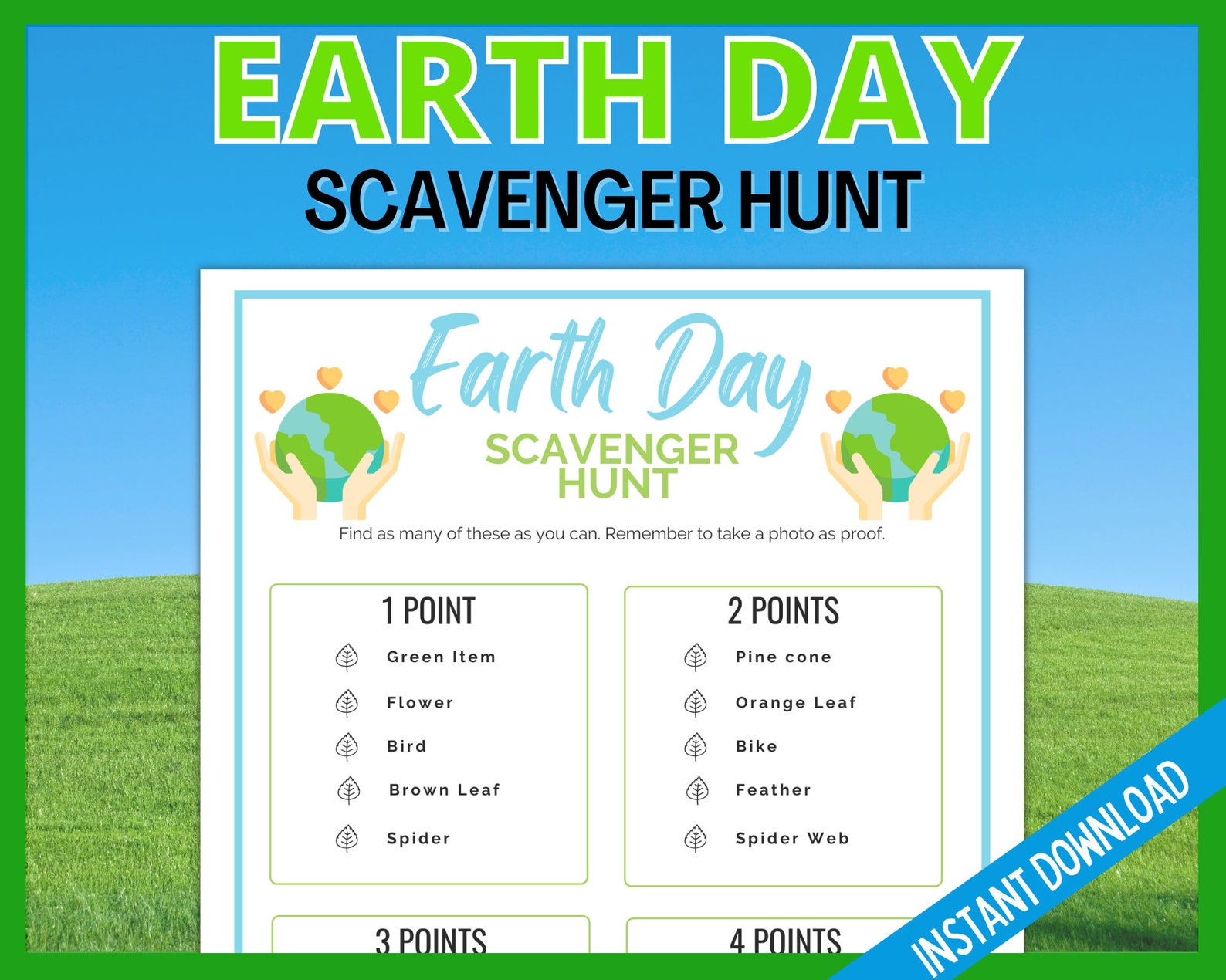 Earth Day Scavenger Hunt Earth Day Activity Earth Day Party - Etsy