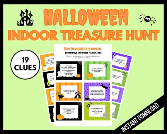 Kids Indoor Halloween Scavenger Hunt,Halloween Party Games for Kids ...