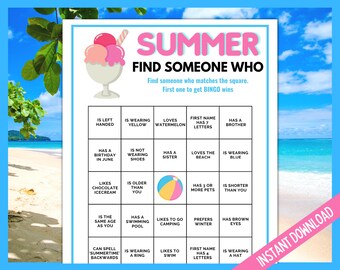Summer Songs Match up Printable Game Family Summer Game - Etsy