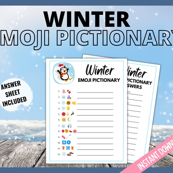 Winter Emoji Pictionary - Etsy