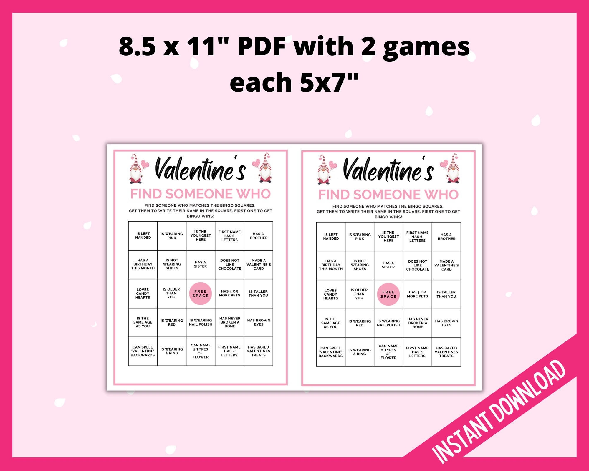 Valentines Find Someone Who Game, Valentines Day Game, Valentines ...
