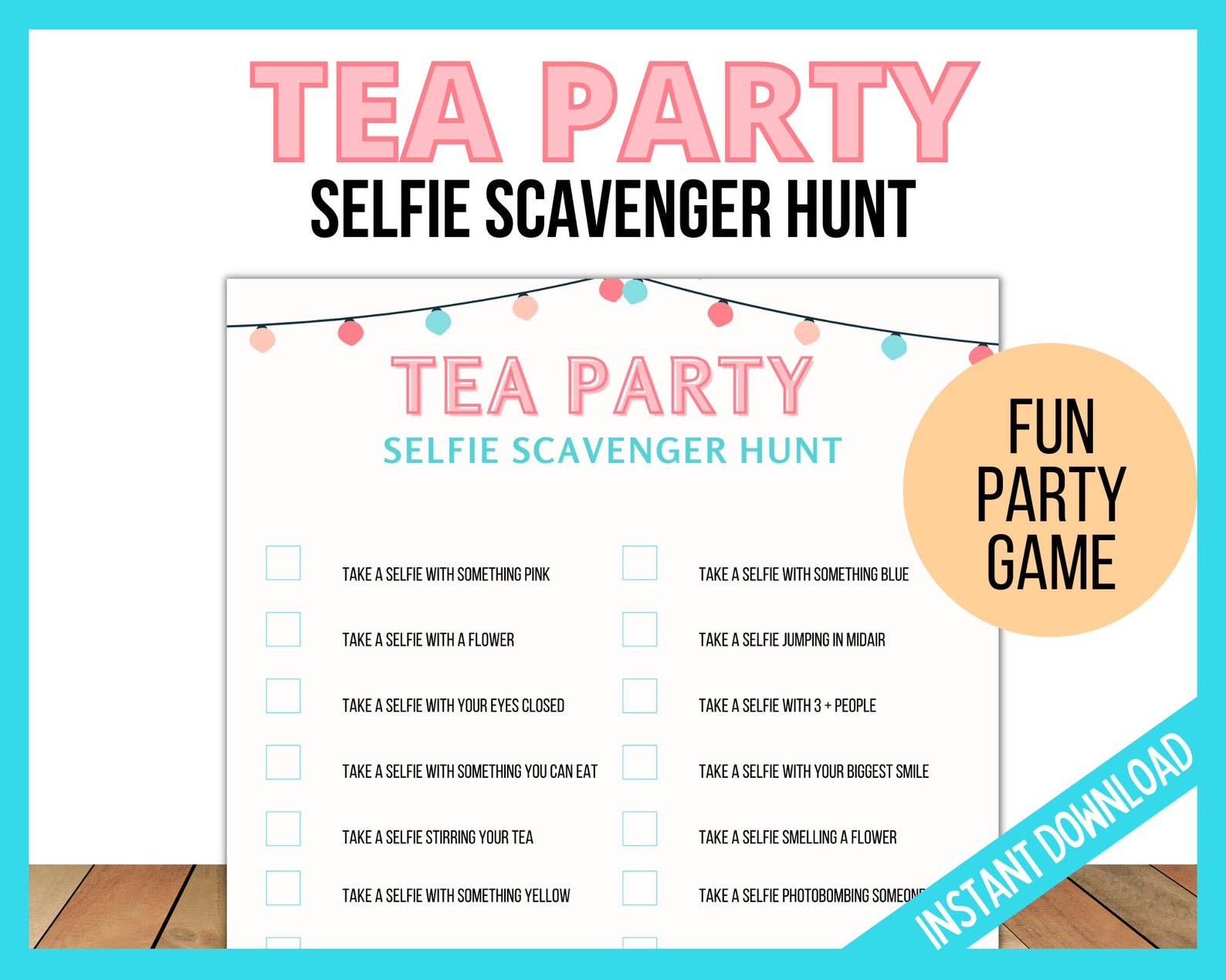 Tea Party Printable Games Bundle 8 Tea Party Fun Games - Etsy