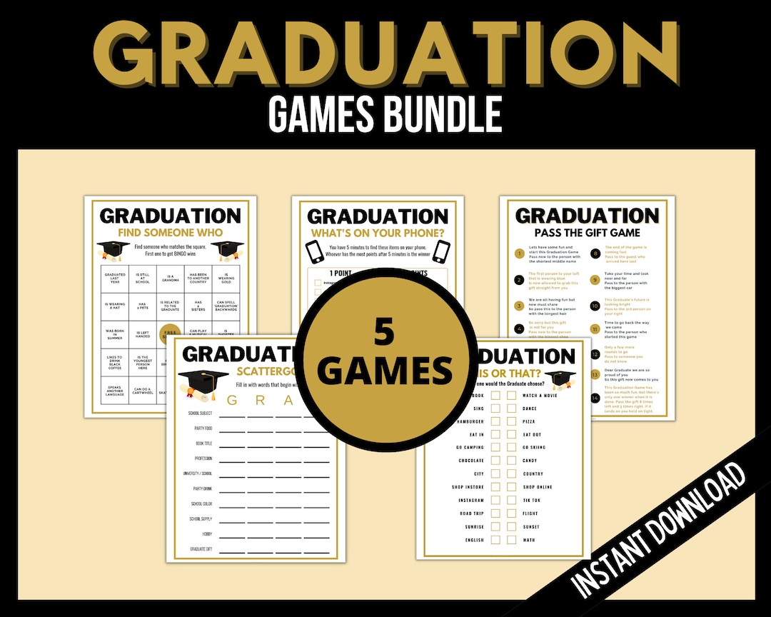 Graduation Games Bundle, Printable Graduation Game, College or High ...