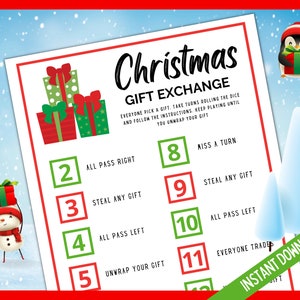 Christmas Roll the Dice Game, Fun Christmas Roll the Dice Gift Exchange ...
