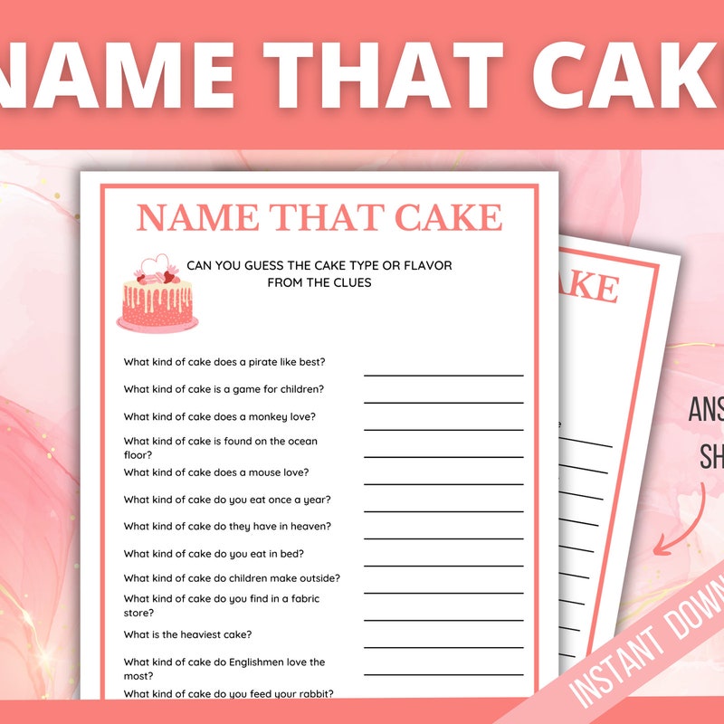 Name That Cake Game - Etsy