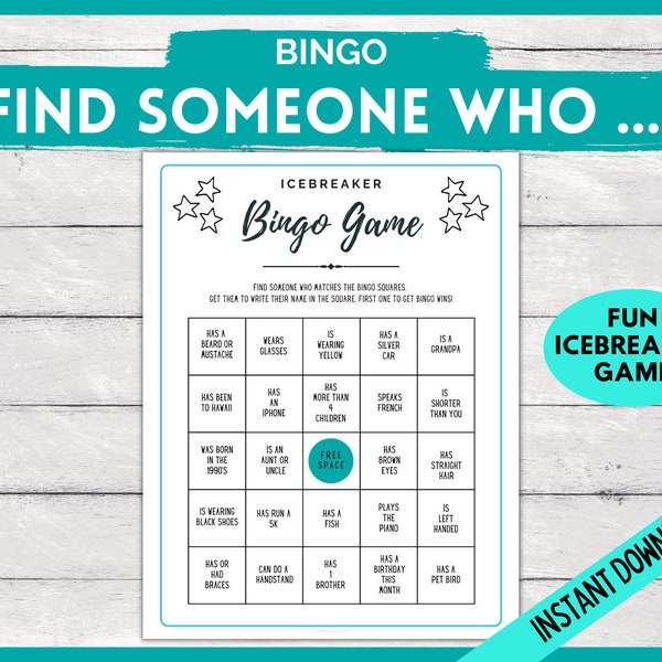 Find Someone Who Game - Etsy