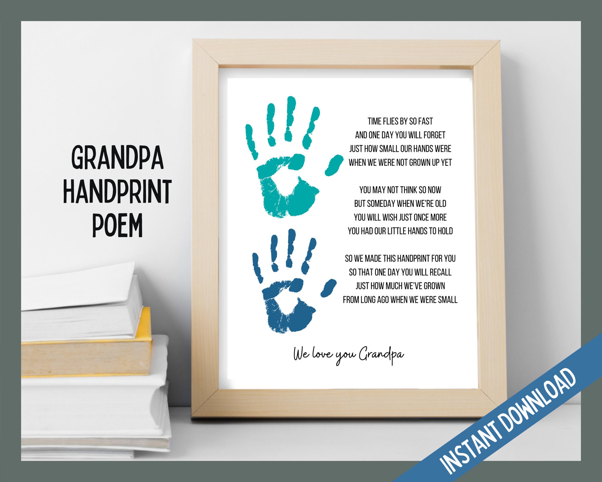 Grandad Handprint Poem Grandpa Handprint Poem Papa Handprint - Etsy
