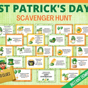 St Patrick's Day Scavenger Hunt for Kids, St Patricks Day Treasure Hunt ...