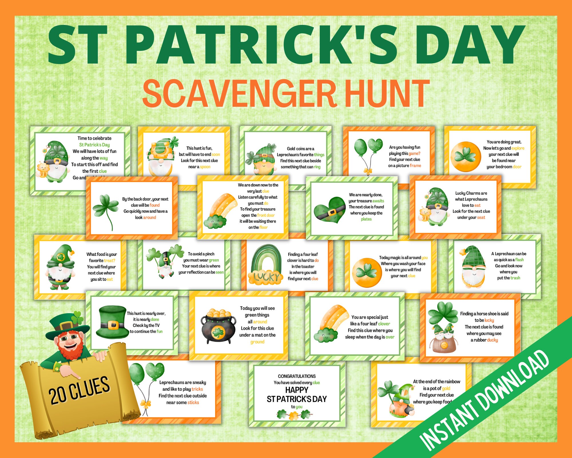 St Patrick's Day Scavenger Hunt for Kids St Patricks Day - Etsy