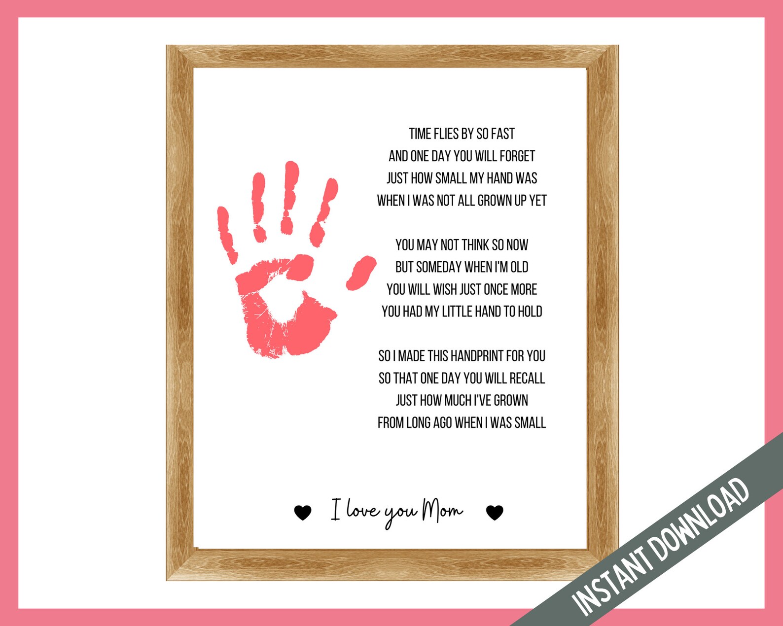 Mom Handprint Poem Mother's Day Gift Handprint Art for - Etsy