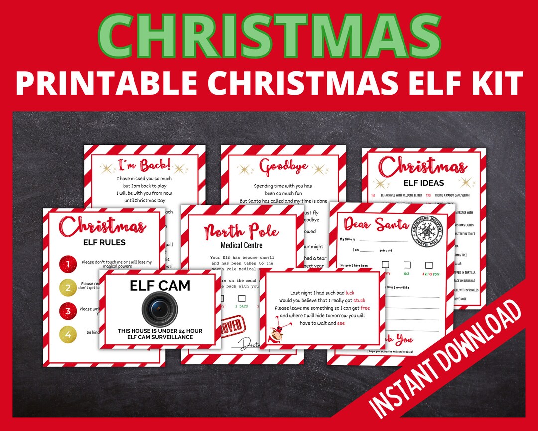 Christmas Elf Activities, Printable Elf Kit Bundle, Elf Letters, Elf ...