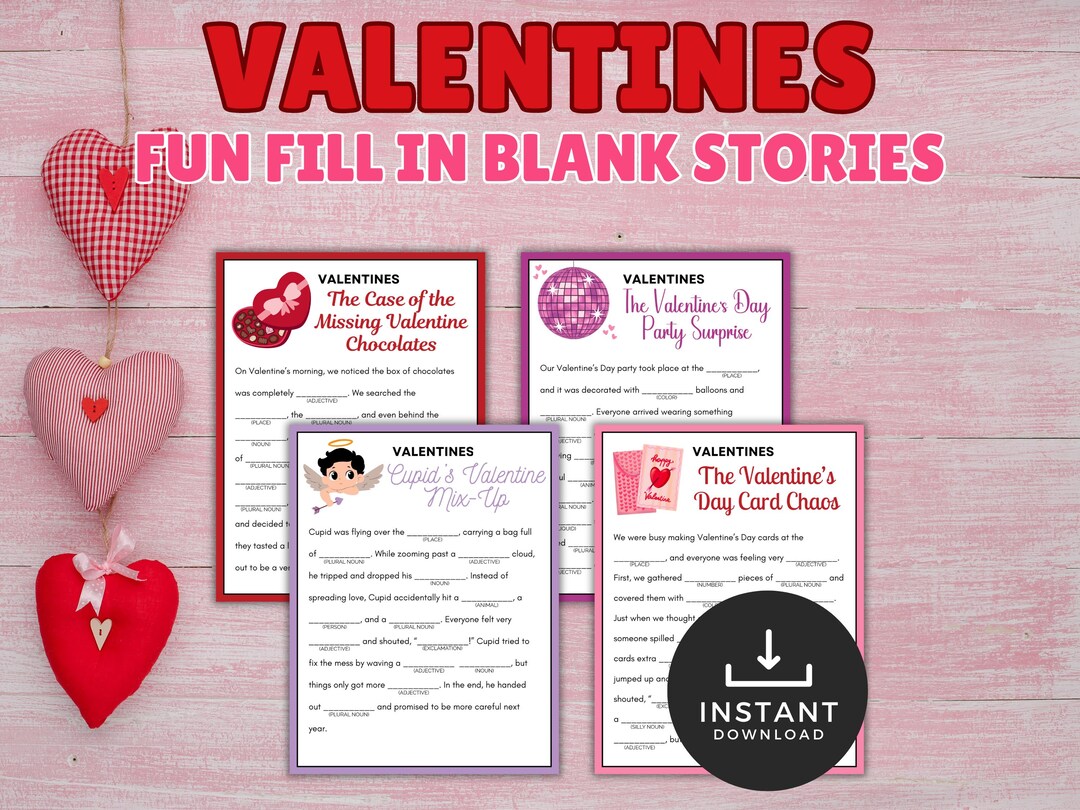 Valentines Fill in the Blank Stories, Love Stories, Valentine's Day ...