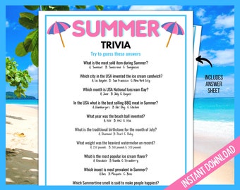 June Trivia Game, Summer Trivia Quiz, Summer Games, Summer Printable ...
