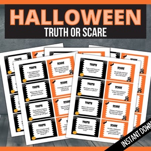 Halloween Truth or Scare, Truth or Dare Halloween Game, Halloween ...