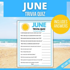 Summer Trivia Game Bundle, Summer Trivia Quiz, June, July, August Games ...
