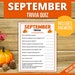 September Trivia Game, Fall Trivia Quiz, Autumn Games, Fall Printable ...