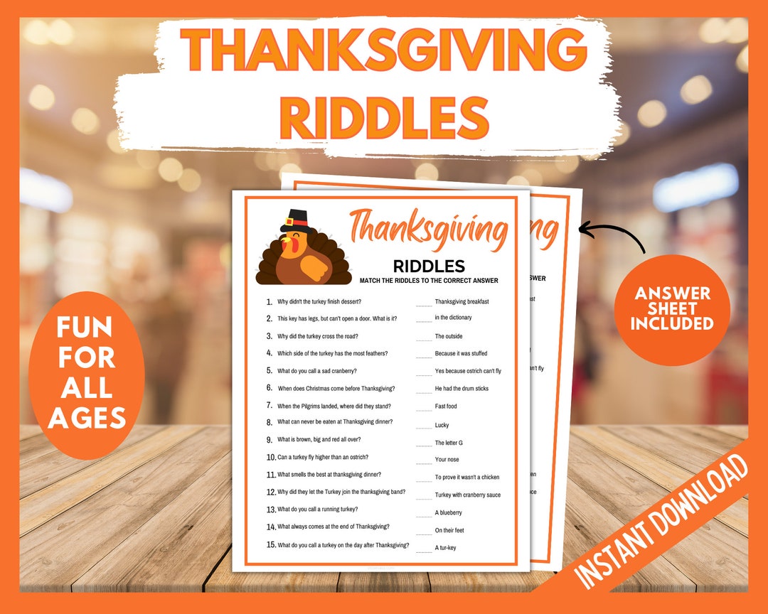 Thanksgiving Riddles, Thanksgiving Printable Games, Trivia Quiz, Fall ...