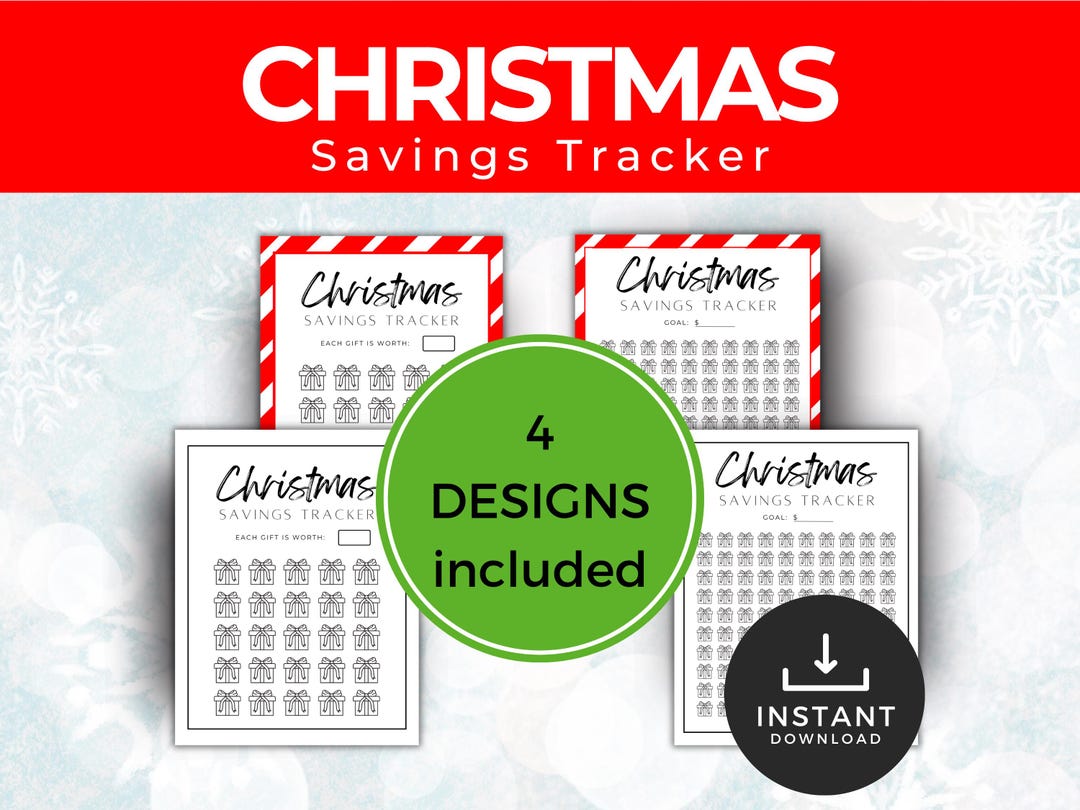 Christmas Savings Tracker, Printable Christmas Money Challenge, Holiday ...