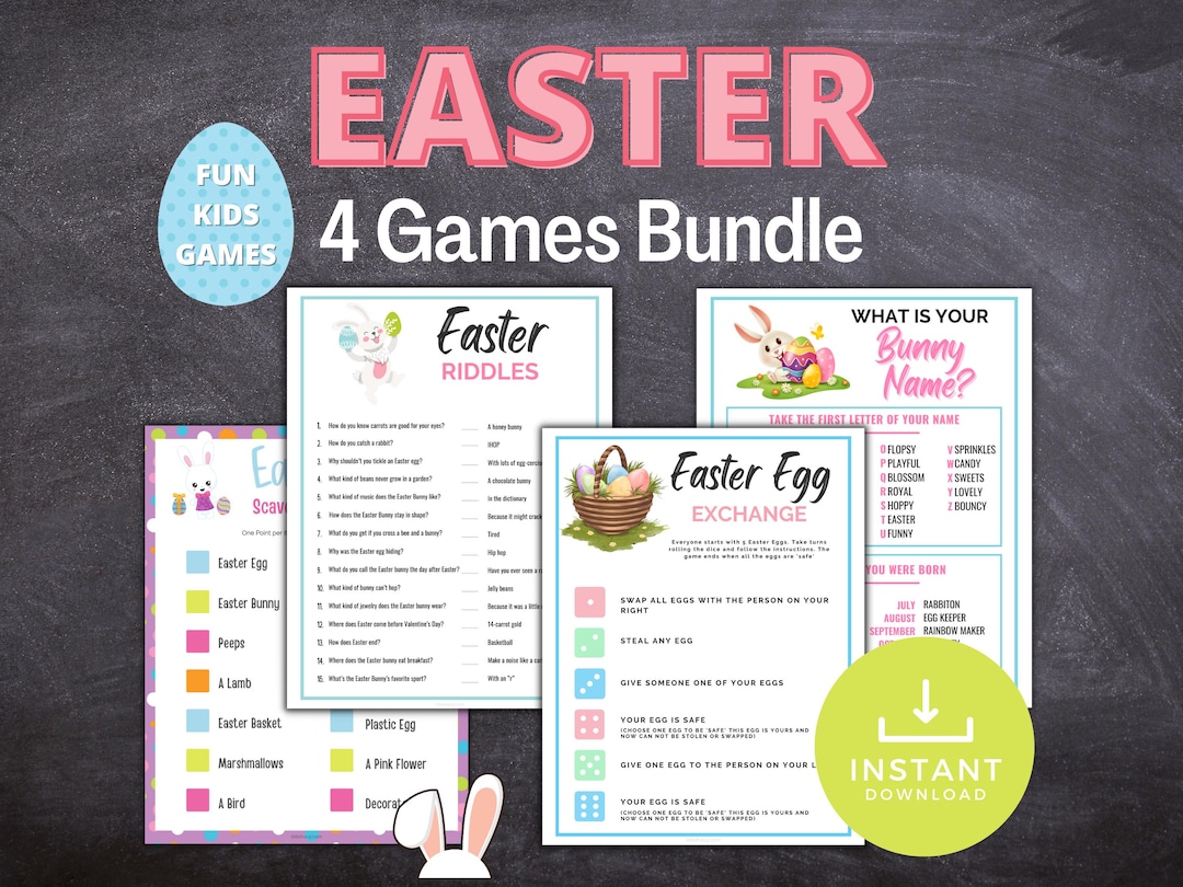 Easter Games Bundle for Kids, Printable Easter Party Games, Easter ...
