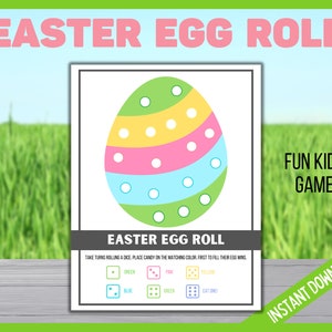 Kids Easter Egg Roll Game, Easter Kids Games Printable , Easter Egg ...