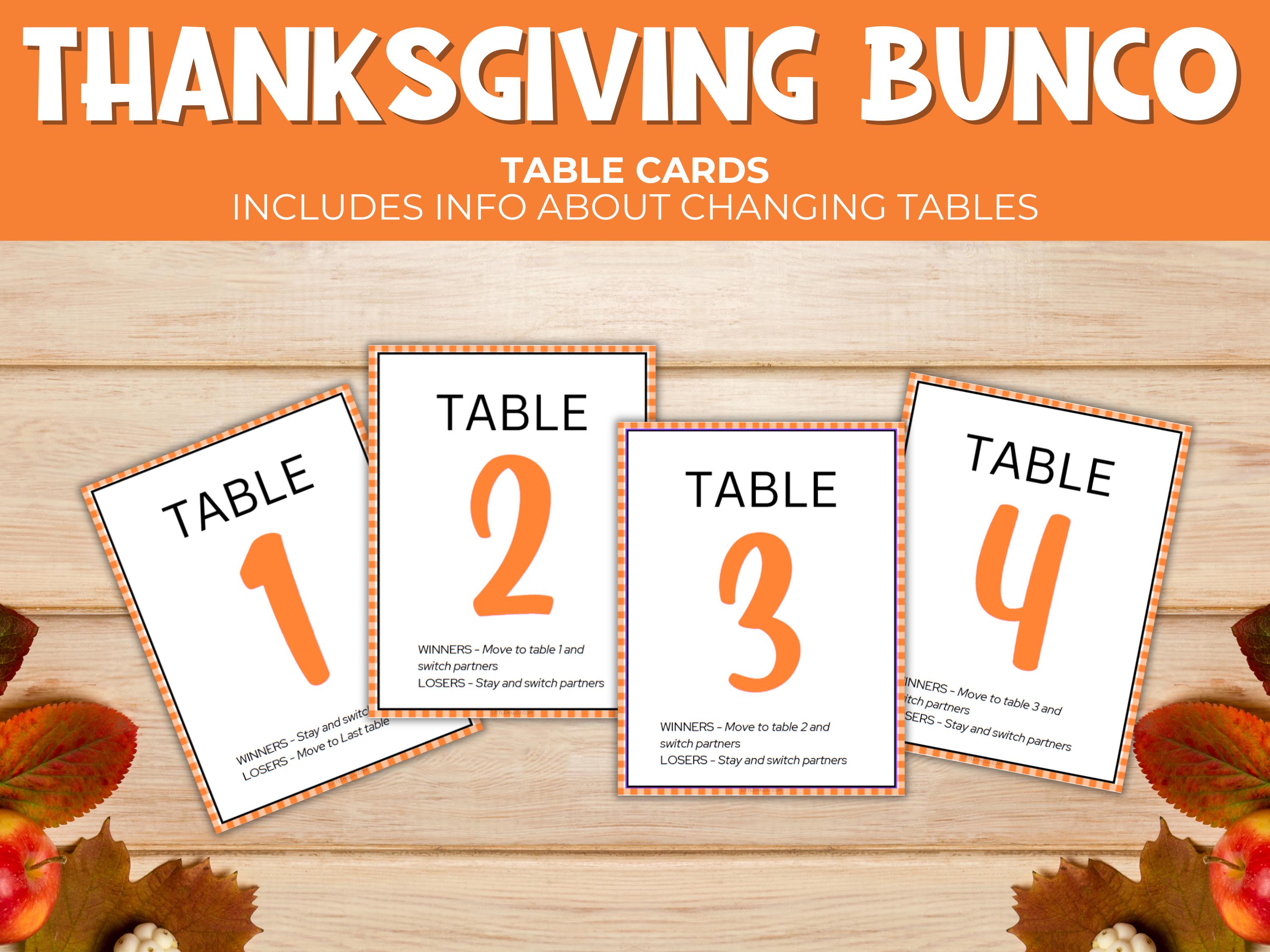 Thanksgiving Bunco, Fall Bunco Printable Party Pack and Scorecards ...