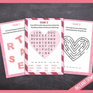 Valentine's Day Indoor Treasure Hunt for Teens, Indoor Valentine's ...