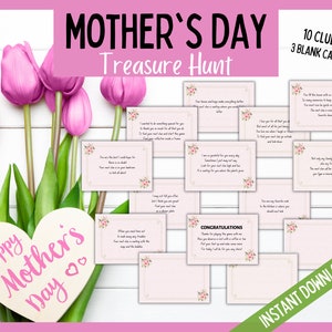 Mother's Day Treasure Hunt Clues, Mother's Day Scavenger Hunt, Mothers ...