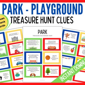 Park Treasure Hunt Clues, Playground Treasure Hunt, Park Scavenger Hunt ...