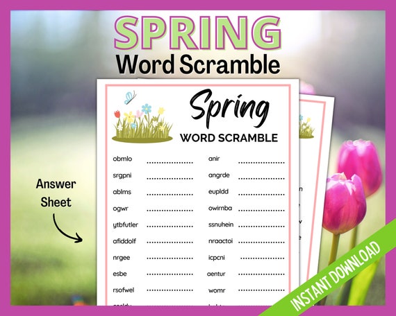 Spring Word Scramble Game Printable Spring Game Spring Activity For spring-word-scramble-game-printable-spring-game-spring-activity-for